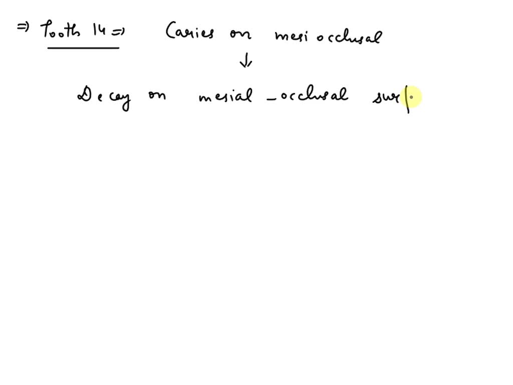 SOLVED: Tooth #5 has a buccal cervical composite and MO caries. Tooth ...
