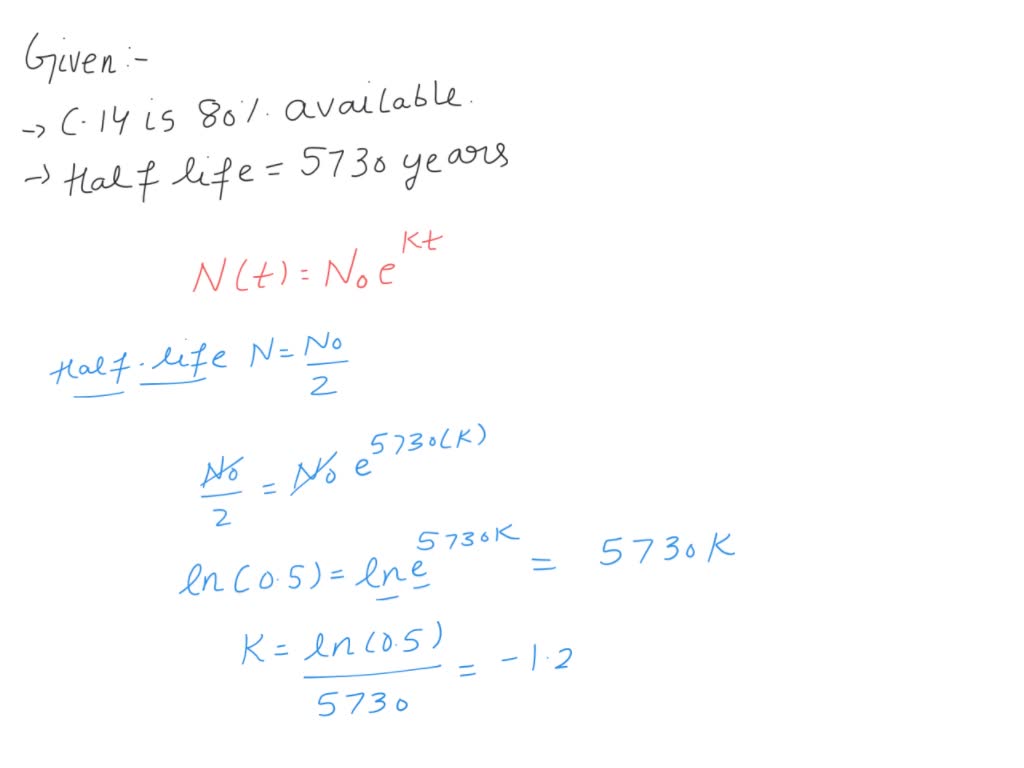 SOLVED: wooden artifact from an archaeological dig contains 80 percent ...