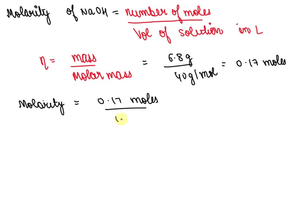 SOLVED: A solution NaOH(aq) contains 6.8 g NaOH(s) per 100.0 mL of ...