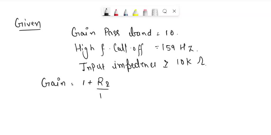 SOLVED: Q3: Design a non-inverting active low-pass filter circuit that has a gain of ten at low ...