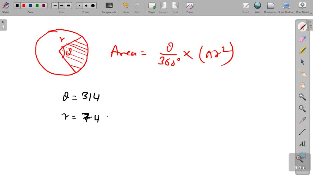 SOLVED: Find the area of a sector of a circle having radius r and ...
