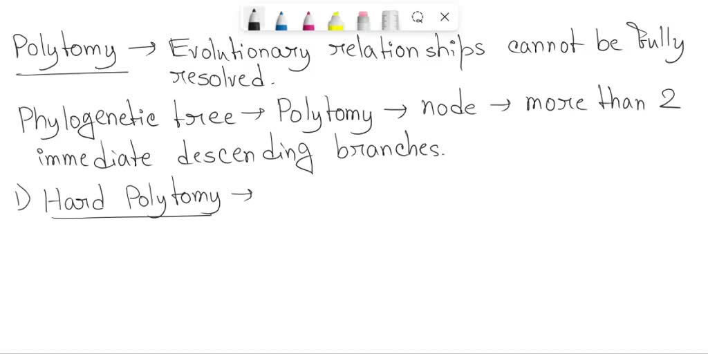 SOLVED: In a phylogenetic tree, what might a polytomy represent? Lack ...