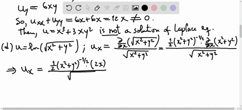 Determine whether each of the following functions is a solution of Laplace's equation uxx + uyy ...