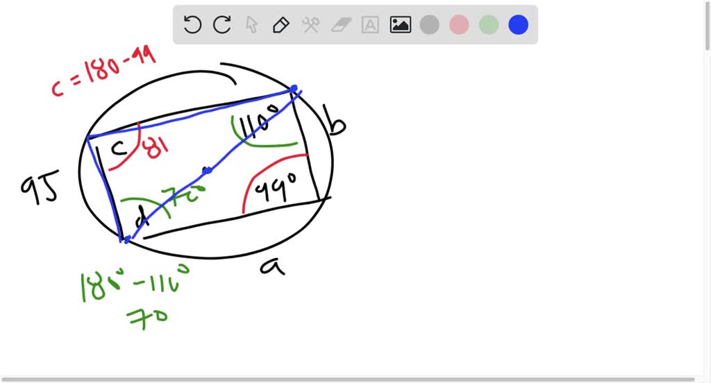 SOLVED: Find the value each variable. For the circle, the dot represents the center: