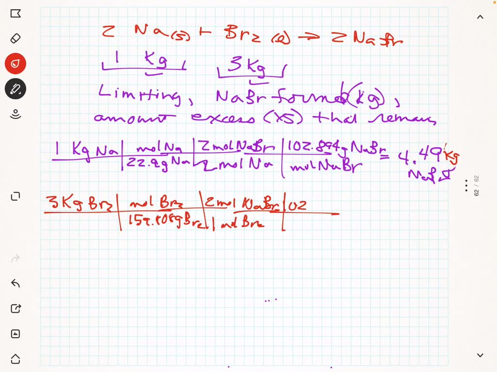 SOLVED: Metallic sodium reacts vigorously with liquid bromine in the ...
