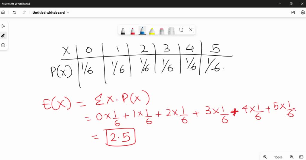 SOLVED: Given the following discrete uniform probability distribution, find the expected value ...