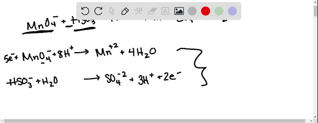 SOLVED: Balance the following redox reaction under acidic aqueous conditions using the smallest ...