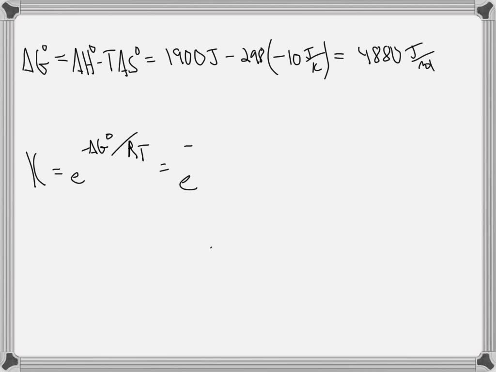 Solved Determine Equilibrium Constant For The Following Reaction Under