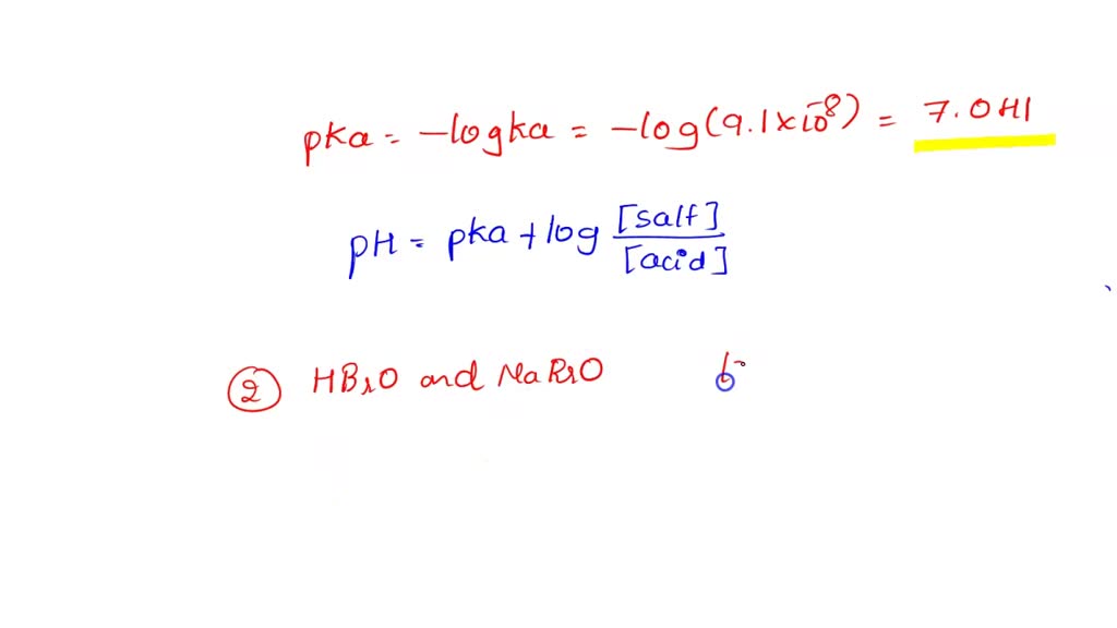 SOLVED: A buffer solution with pH 9.4 is to be prepared from the best ...