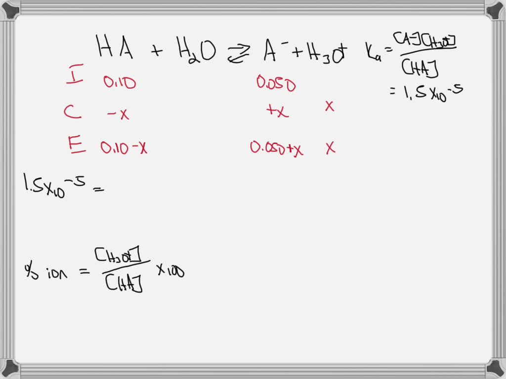 SOLVED: Calculate the percent ionization of 0.10 M butanoic acid (Ka ...