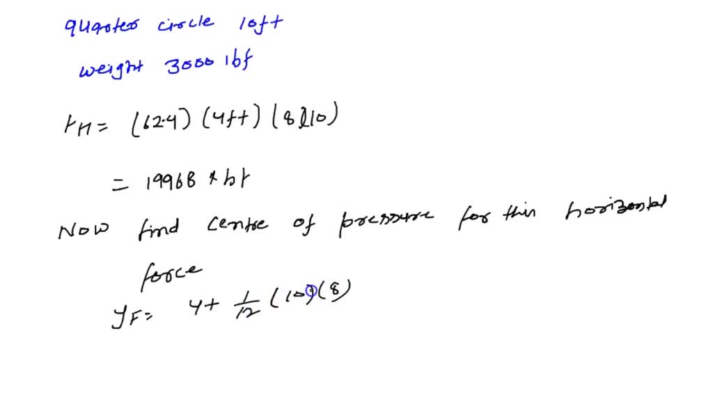 SOLVED: Gate AB in Fig. 1 is a quarter circle 8 ft wide, extending into the paper and hinged at ...