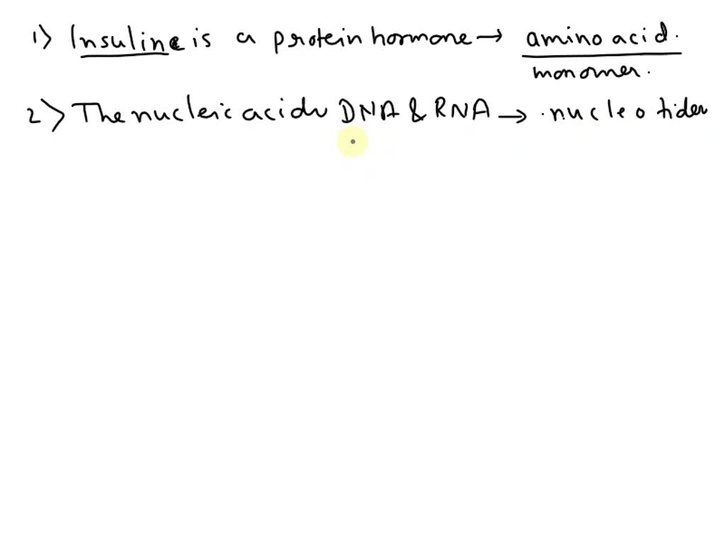 SOLVED: Each 0l the main types biological macromolecules (proteins ...