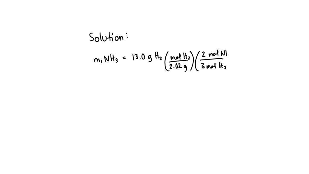 SOLVED: Nitrogen gas reacts with hydrogen gas to produce ammonia by the ...