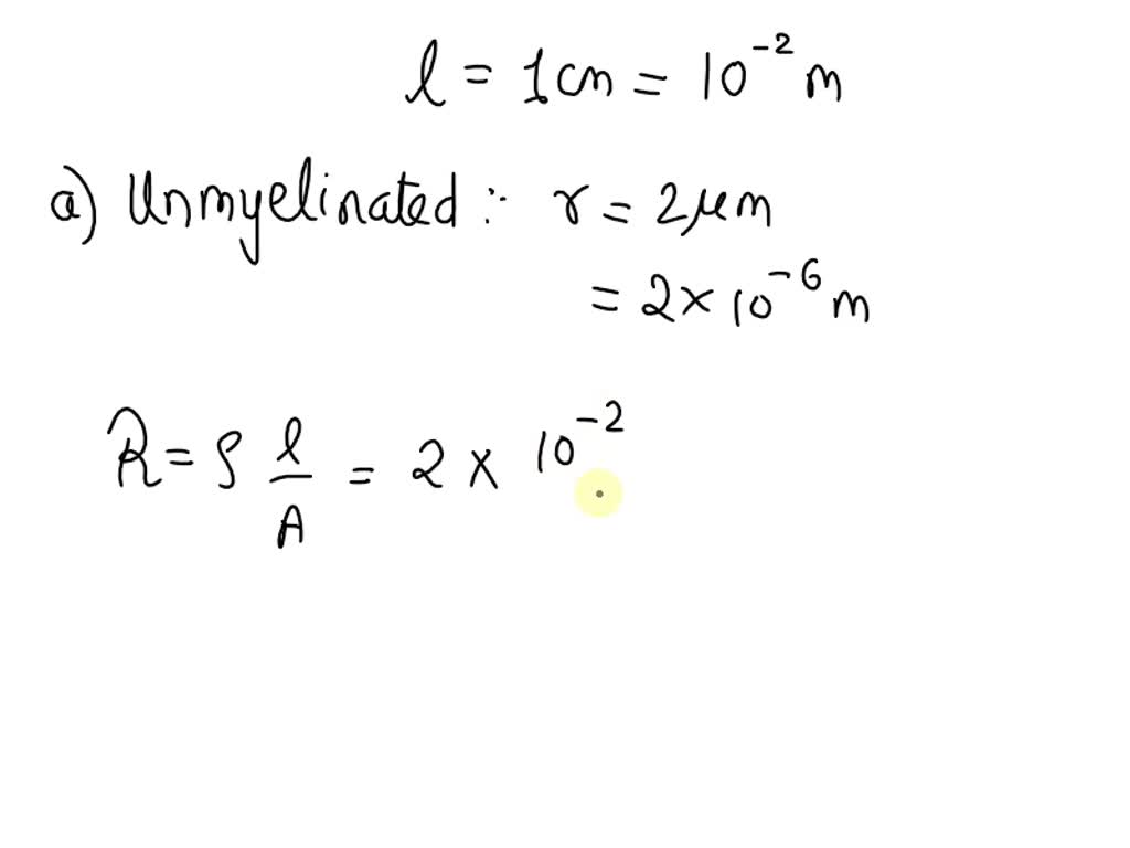 SOLVED: Calculate the axoplasm resistance of a 1 cm long segment of a ...