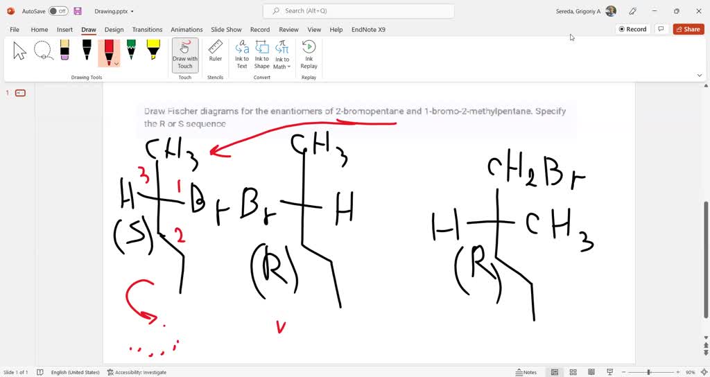 SOLVED: Draw the enantiomer of (S-2-bromo-2-chlorobutane shown below: It mayhelp to use ...