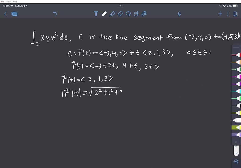 SOLVED: Evaluate the line integral, where C is the given curve: âˆ«c ...
