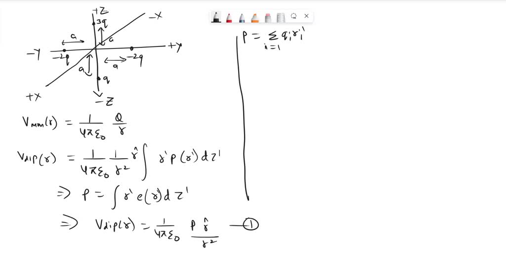 Four particles (one of charge ð ‘ž, one of charge 3ð ‘ž, and two of ...