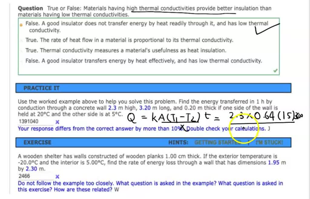 SOLVED: EXAMPLE 11.9 Energy Transfer Through a Concrete Wall Goal ...