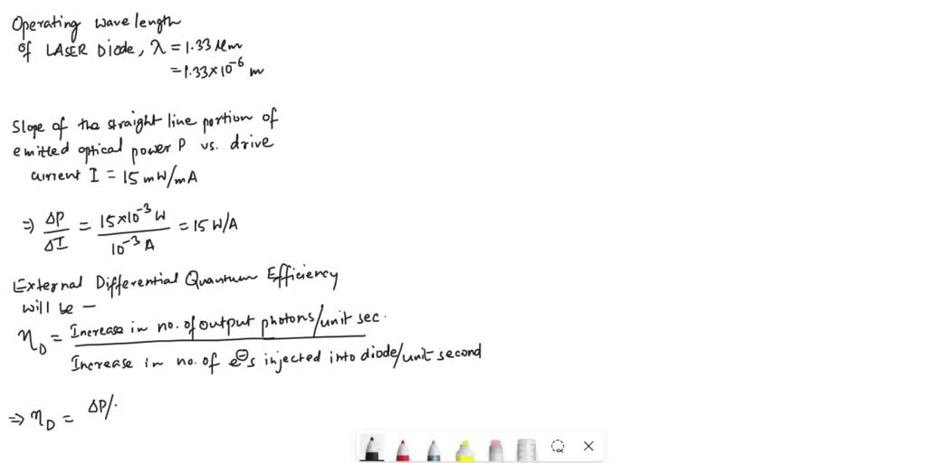 Optical Communication Course 3) Calculate the external differential ...