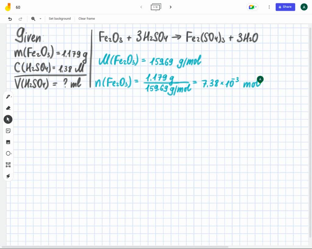 SOLVED: Calculate the volume (mL) of 1.38 M H2SO4 necessary to react completely with 1.179 g ...