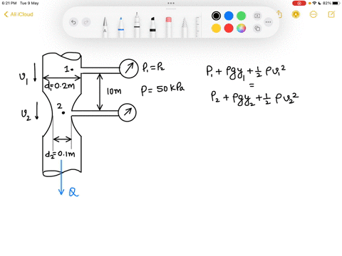 Question 4) Water (ρ = 1000 kg/m^3) flows steadily in the...