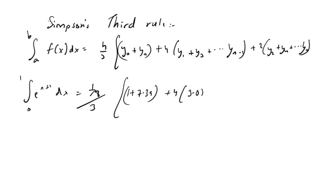 SOLVED: Determine the Simpson compound integral (3/8) through a ...