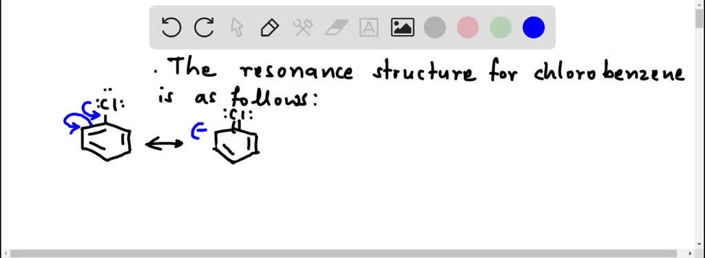SOLVED: Write resonance structures for chlorobenzene to show the ...