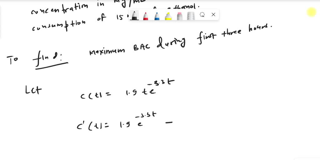 SOLVED: After the consumption of an alcoholic beverage, the ...