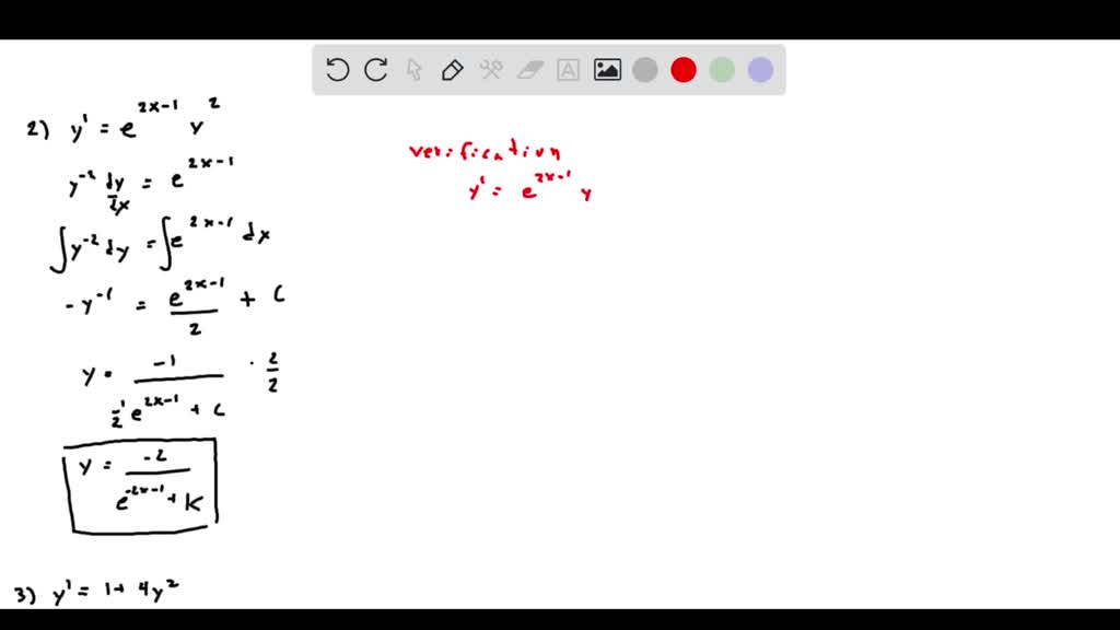 SOLVED: Find a general solution. Show the steps of derivation, Check your answer by substitution ...