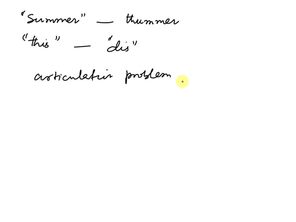 SOLVED: When you pronounce a word like "summer" as "thummer" or "this ...
