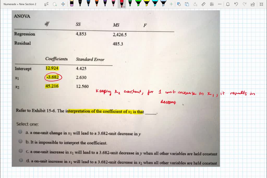 Solved Exhibit 15 6 Below You Are Given Partial Excel Output Based On A Sample Of 16 