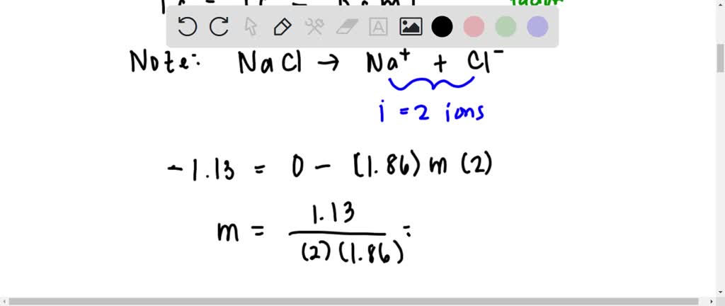 SOLVED: A saline solution begins to freeze at -1.13 °C. Express the ...