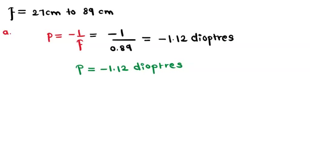 SOLVED: A person's right eye can see objects clearly only if they are ...