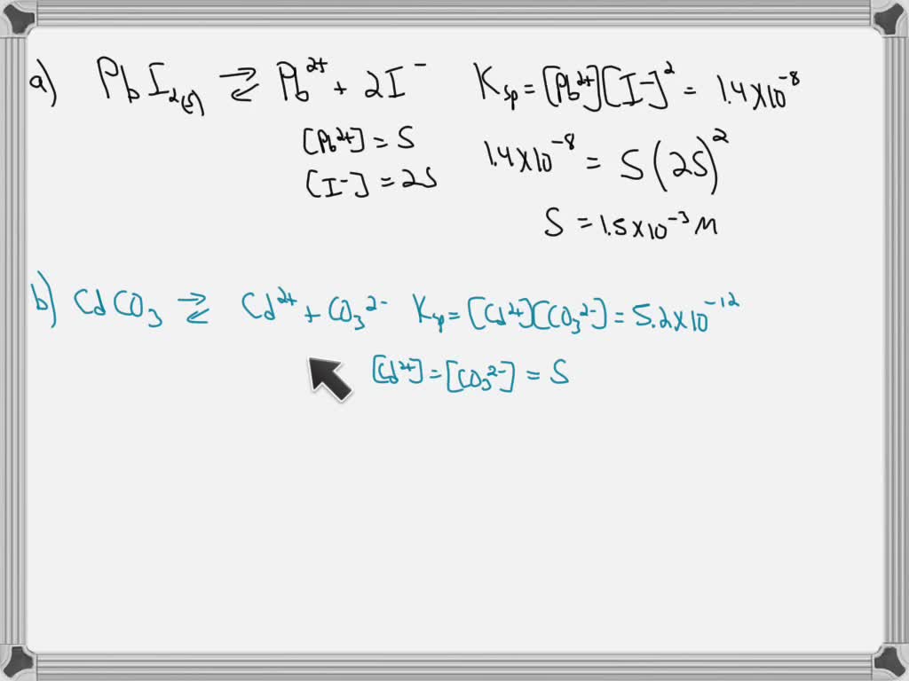 SOLVED: 5. Calculate the solubility of each of the following compounds in moles per liter ...