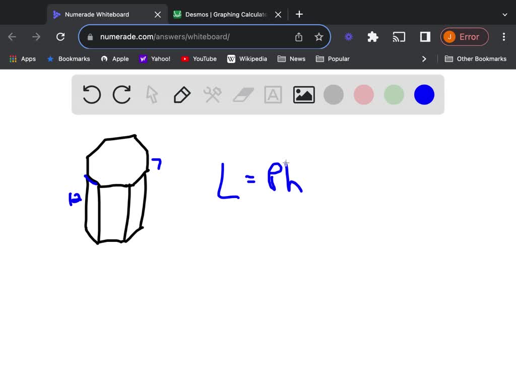 SOLVED: Each side of the base of a right octagonal prism is 7 in. long ...