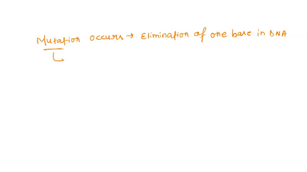 Solved When A Mutation Occurs By Elimination Of One Base In A Dna