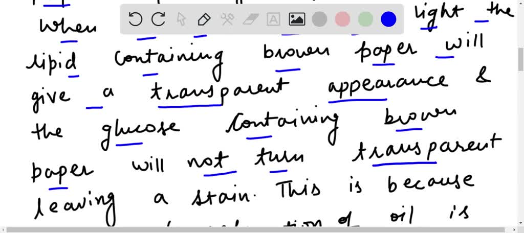 In the brown paper bag experiment testing for lipids, why does glucose ...