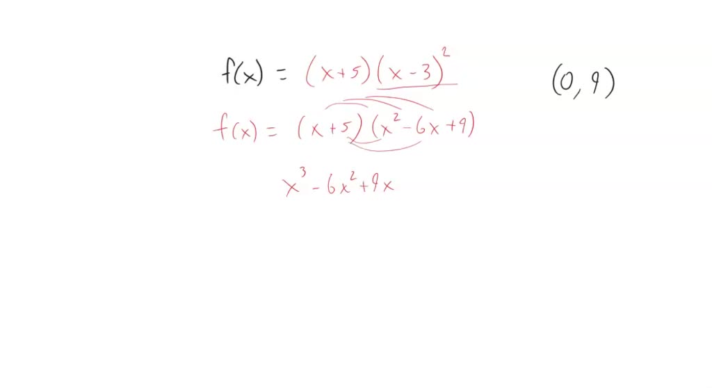 SOLVED: Find a polynomial function f(x) of least possible degree having the graph shown: (0,9)