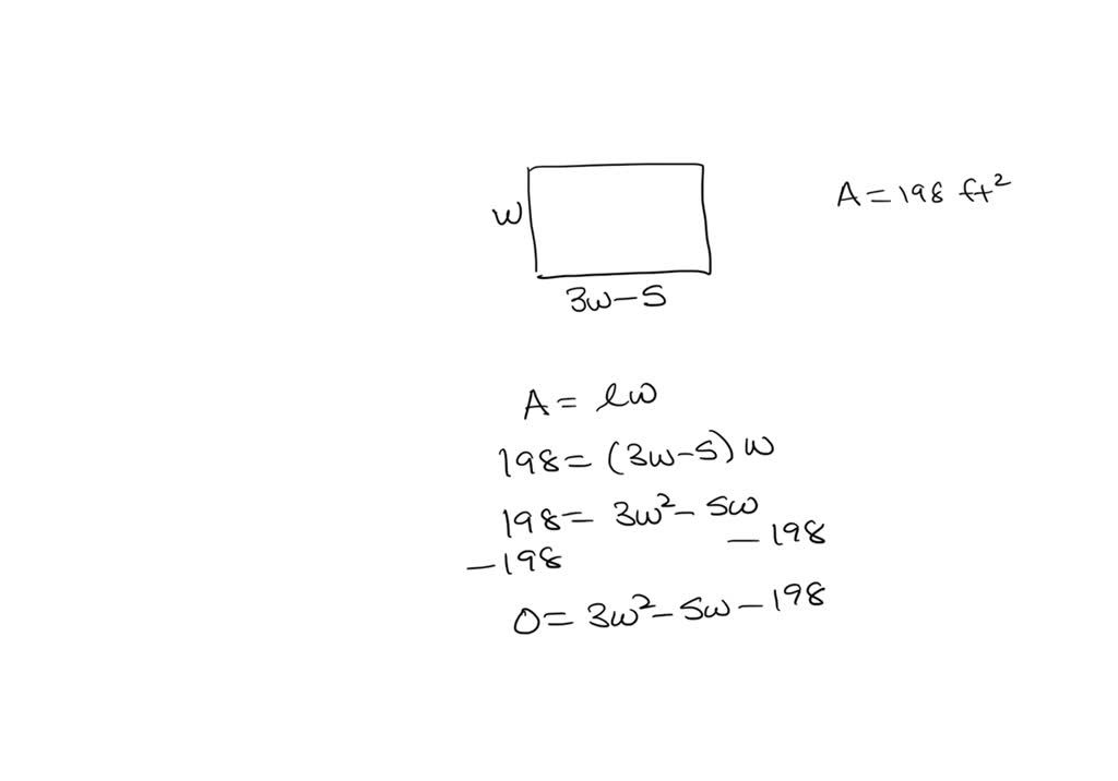 SOLVED: The area of a rectangular wall in a classroom is 198 square ...