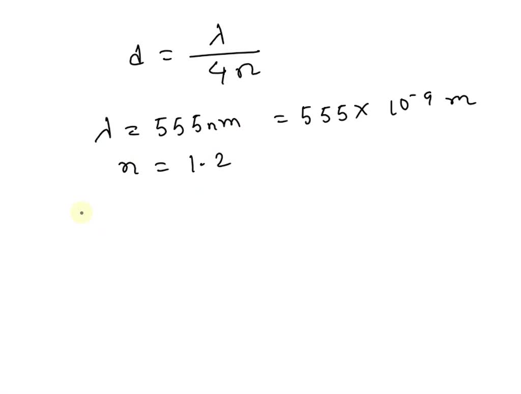 SOLVED: Titanium dioxide (TiO2), with an index of refraction of 2.50 ...