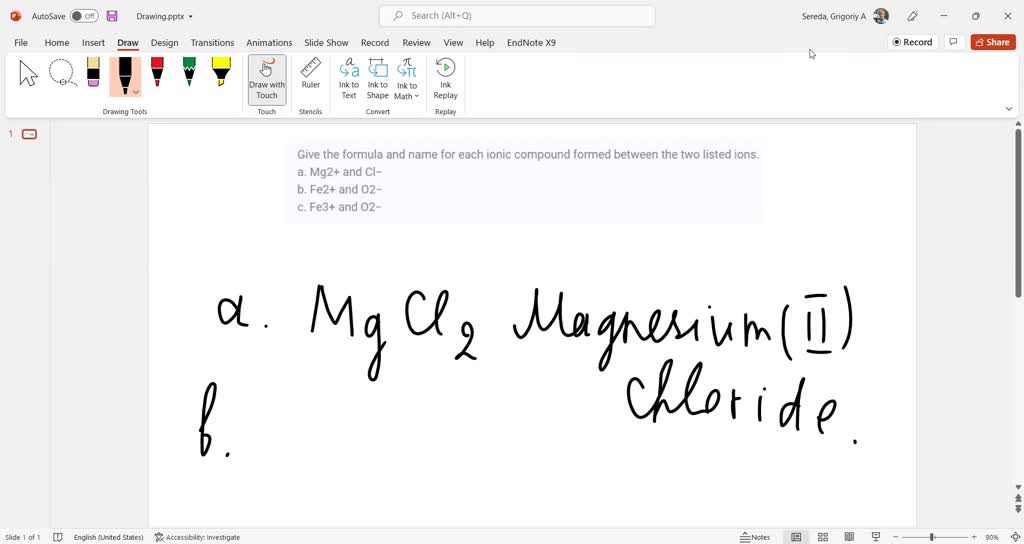 SOLVED: Give the formula and name for each ionic compound formed ...