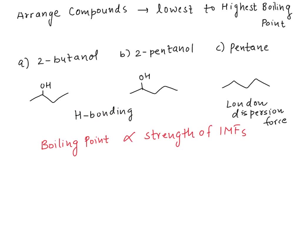 SOLVED: Arrange the following compounds in order from lowest to highest ...