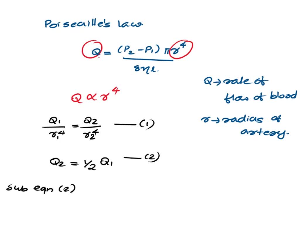 Suppose the flow rate of blood in a coronary artery has been reduced to ...