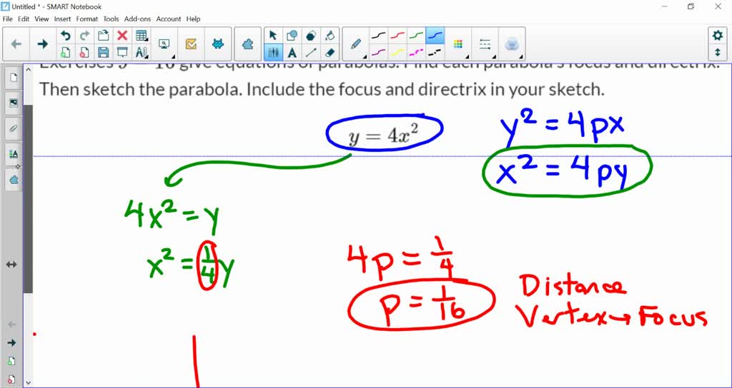SOLVED: Exercises 9-16 give equations of parabolas. Find each parabola ... SOLVED: Exercises 9-16 give equations of parabolas. Find each parabola ...