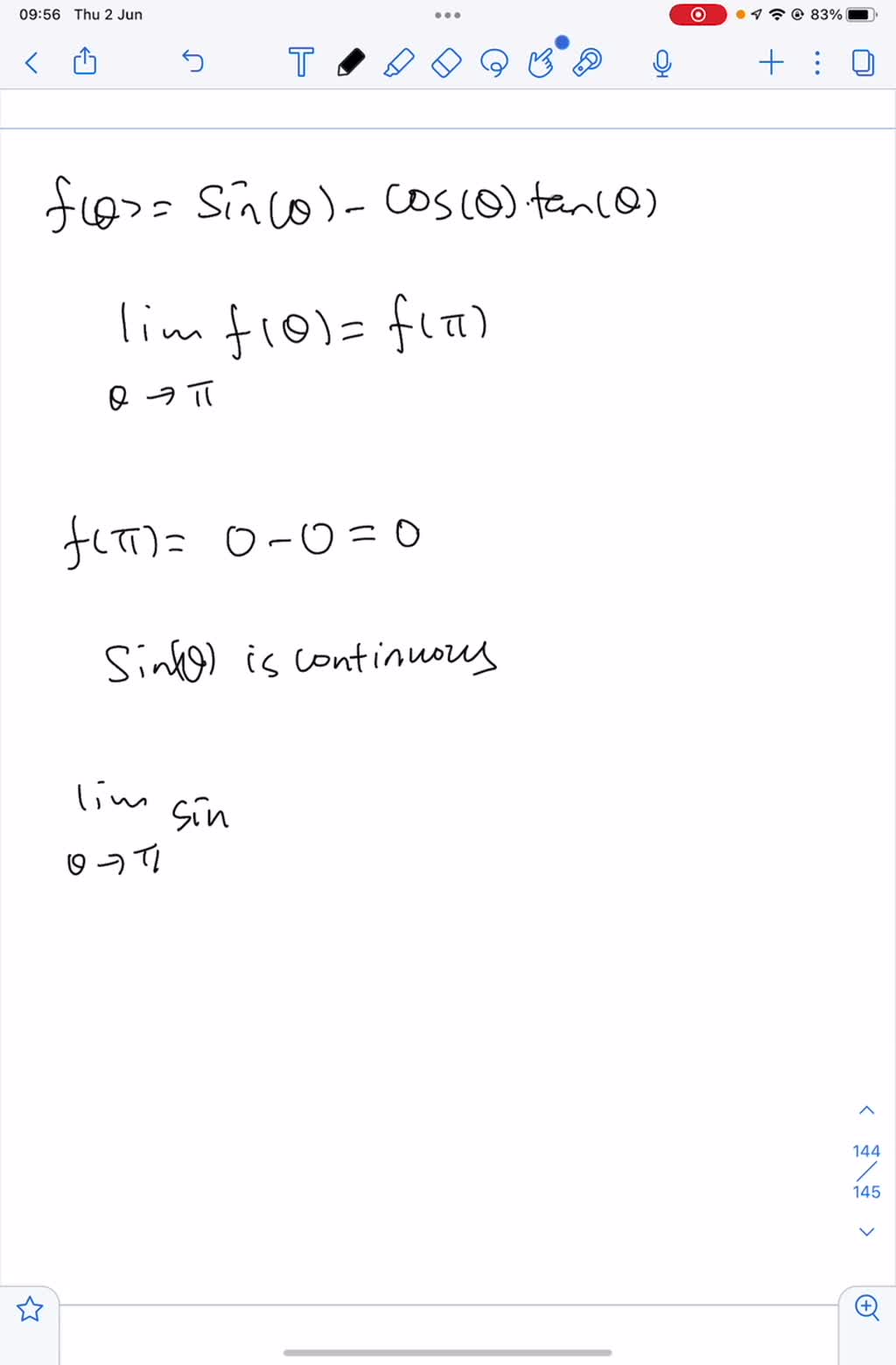 SOLVED: Determine whether or not the following function is continuous ...