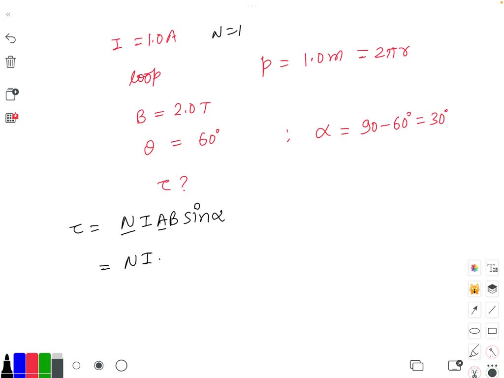 SOLVED: A current of 1.0 A is maintained in a single circular loop ...