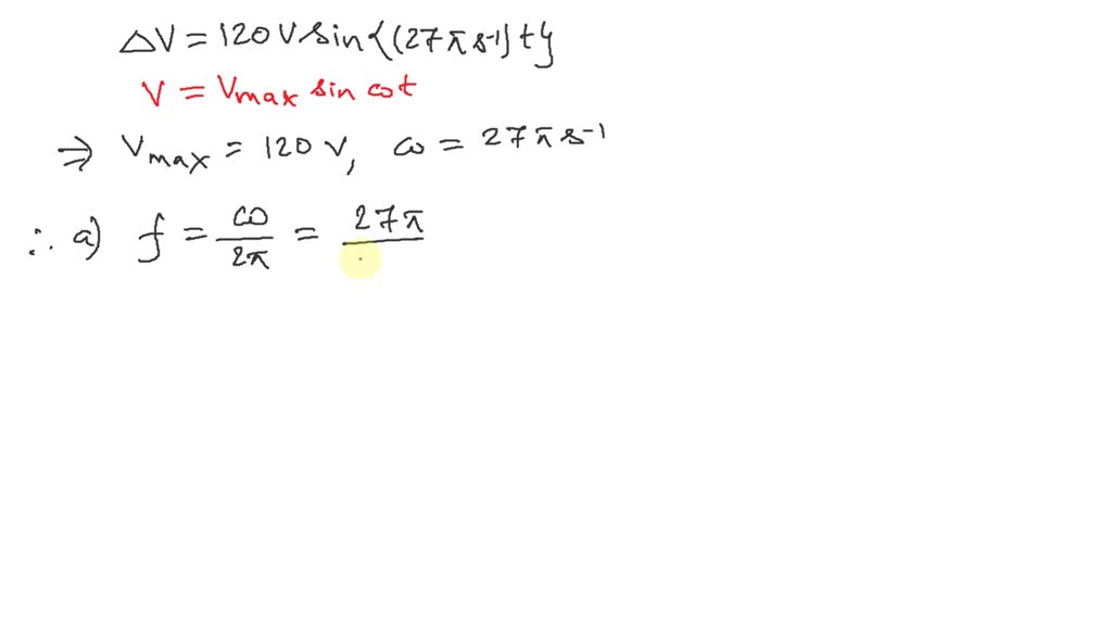 Solved Texts An Inductor Connected To An Ac Source 120v Has The Following 1 The Frequency