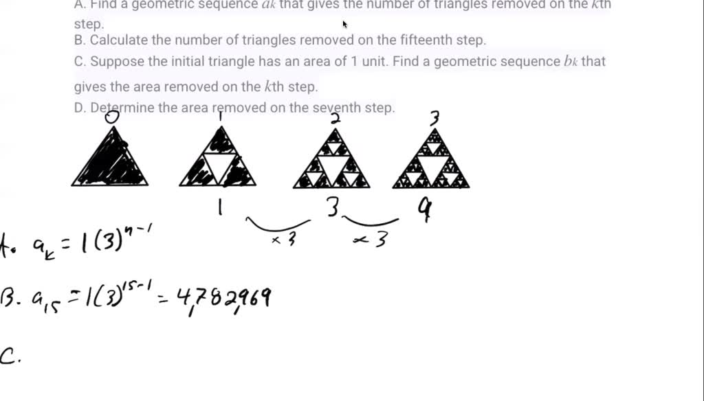 SOLVED: The Sierpinski sieve, designed in 1915, is an example of a fractal. It can be ...