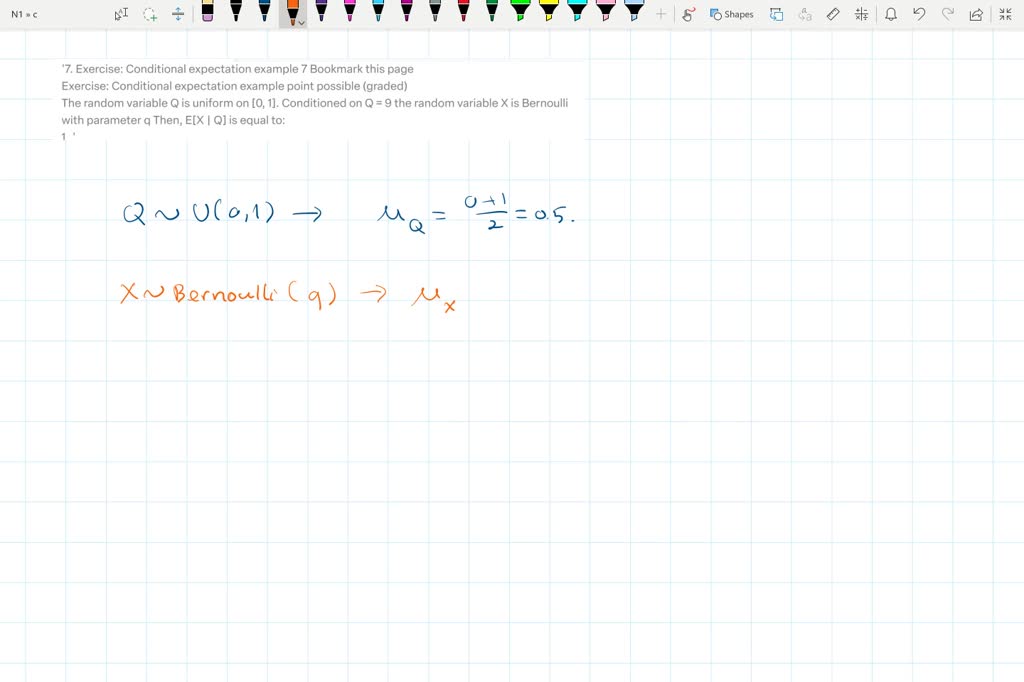 SOLVED: '7. Exercise: Conditional expectation example 7 Bookmark this page Exercise: Conditional ...