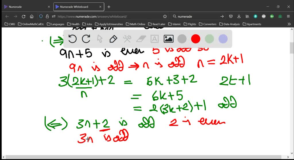 SOLVED: Discrete Structures. 1- Prove that 9n + 5 is even if and only if 3n + 2 is odd. 2- Show ...